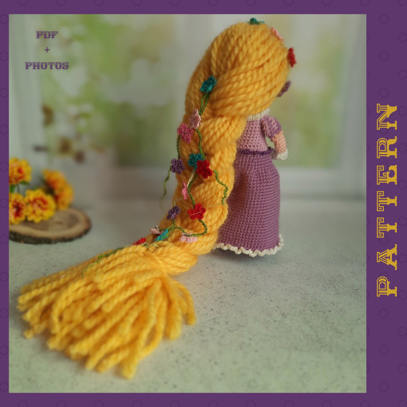 Princess Rapunzel Doll Crochet Pattern Amigurumi Rapunzel Crochet