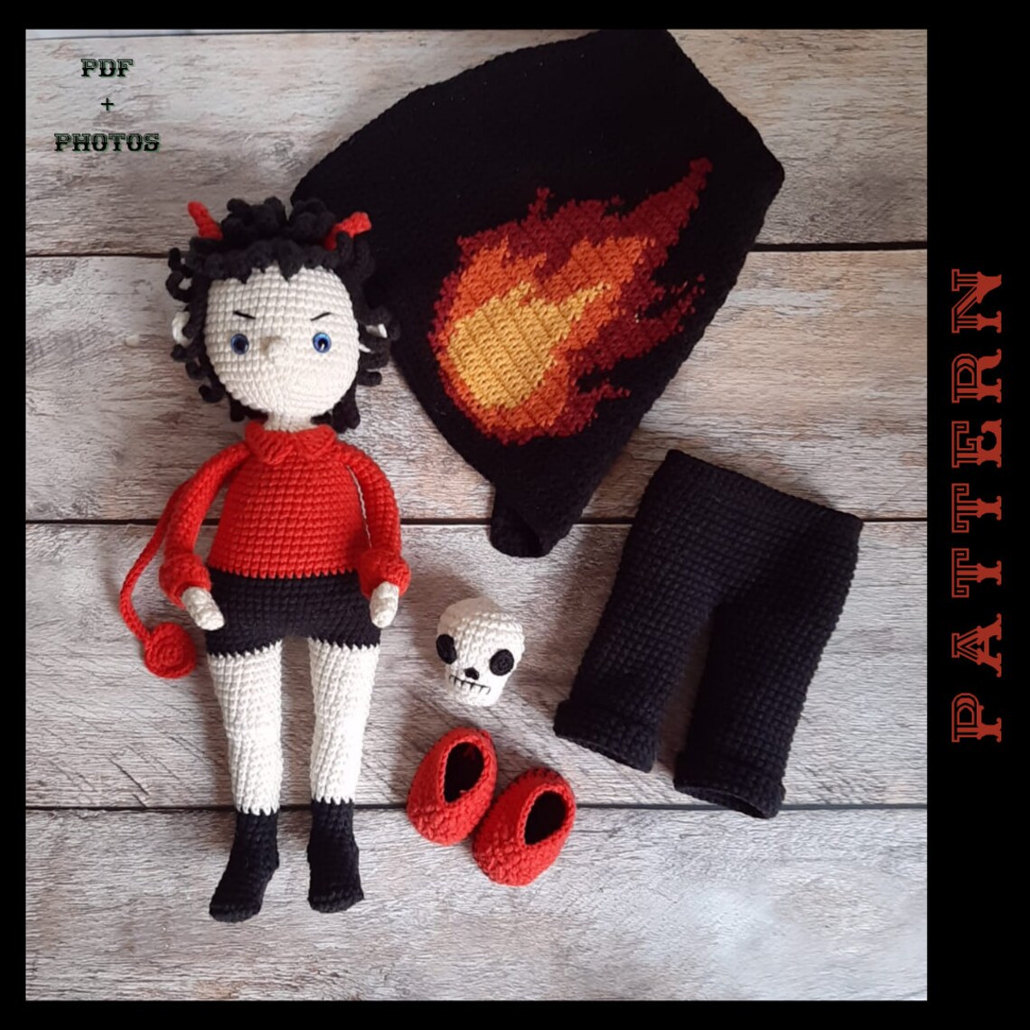 Devil Crochet Doll Pattern Amigurumi Lucifer Doll PDF English - Etsy