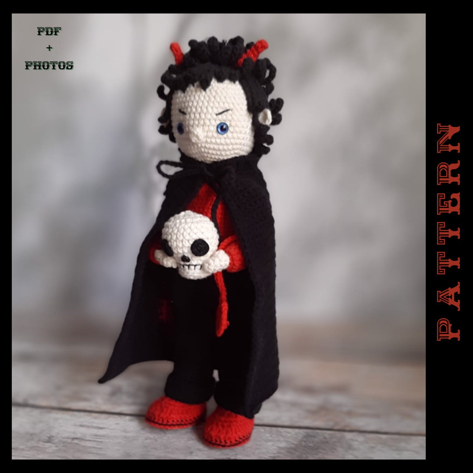 Devil Crochet Doll Pattern Amigurumi Lucifer Doll PDF English Tutorial ...