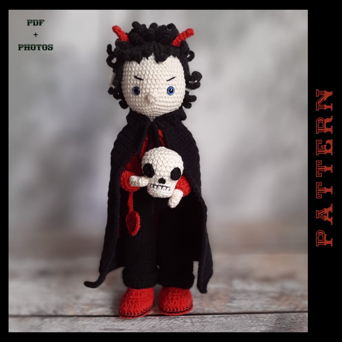 Devil Crochet Doll Pattern Amigurumi Lucifer Doll PDF English - Etsy