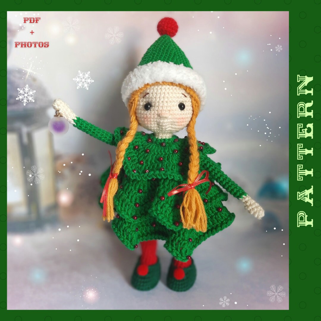 Crochet Amigurumi Christmas Tree Doll Pattern PDF English Tutorial - Etsy
