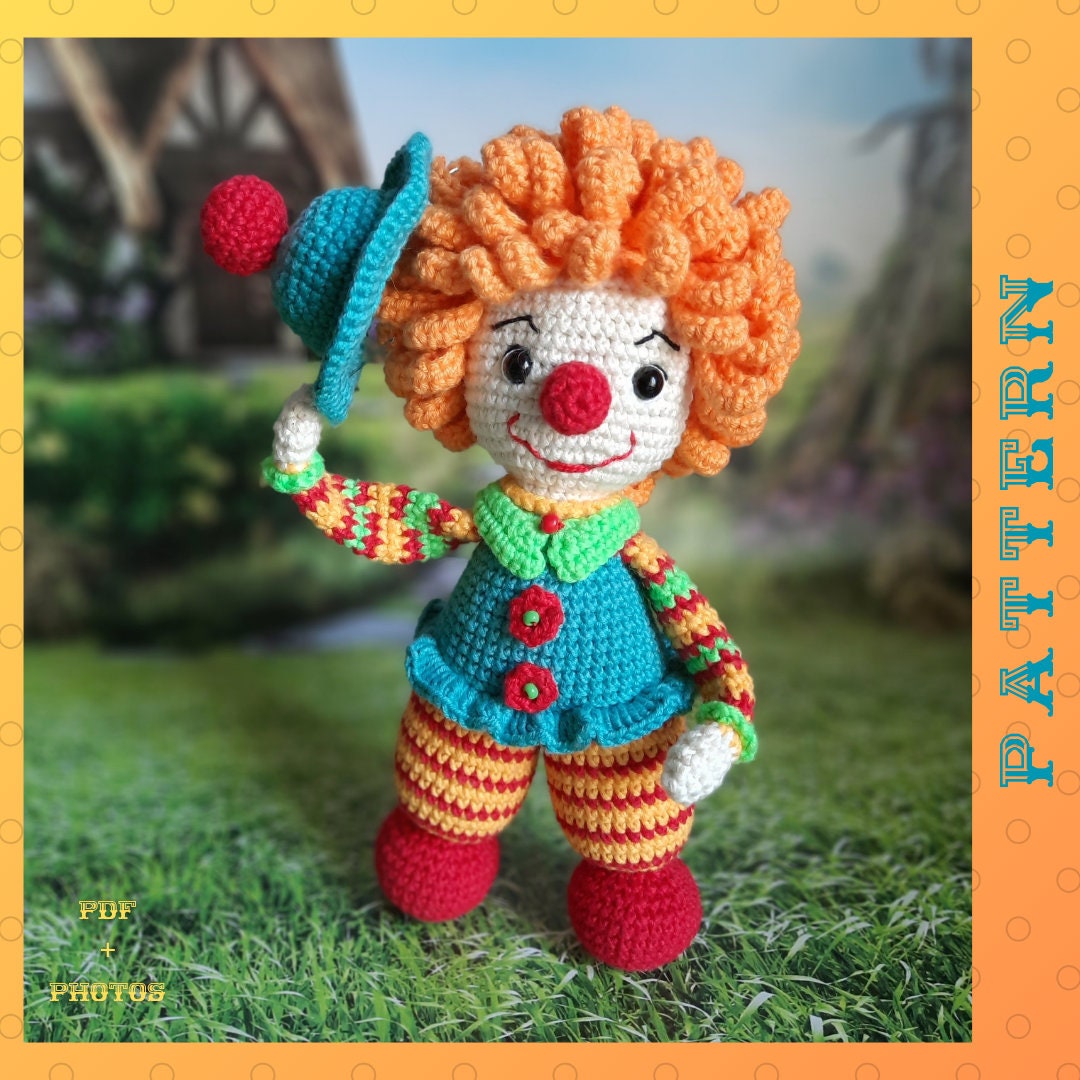 Clown Crochet Doll Pattern Amigurumi Clown Pattern PDF English Tutorial ...