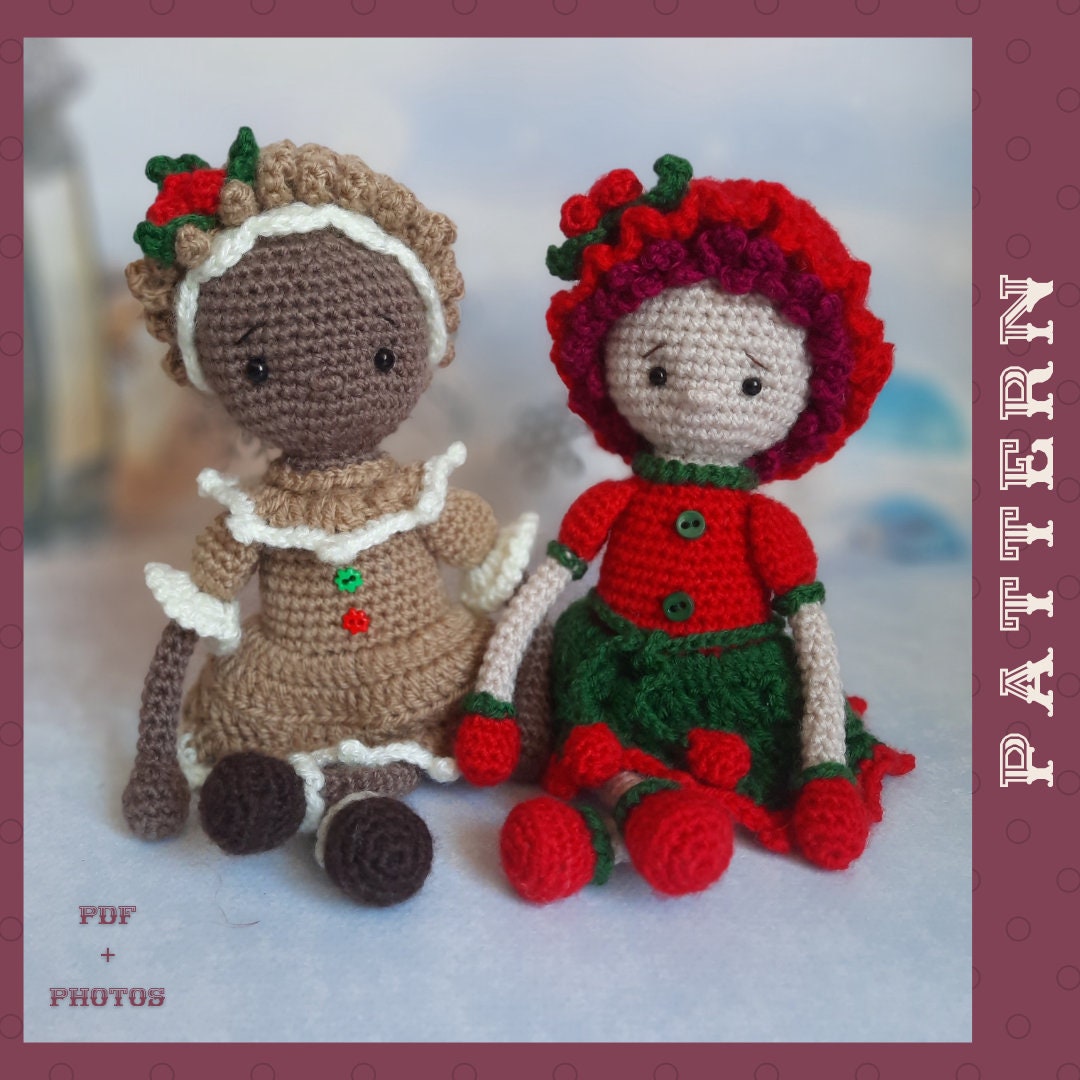 Set of 2 Crochet Christmas Patterns, Amigurumi Christmas Gingerbread ...