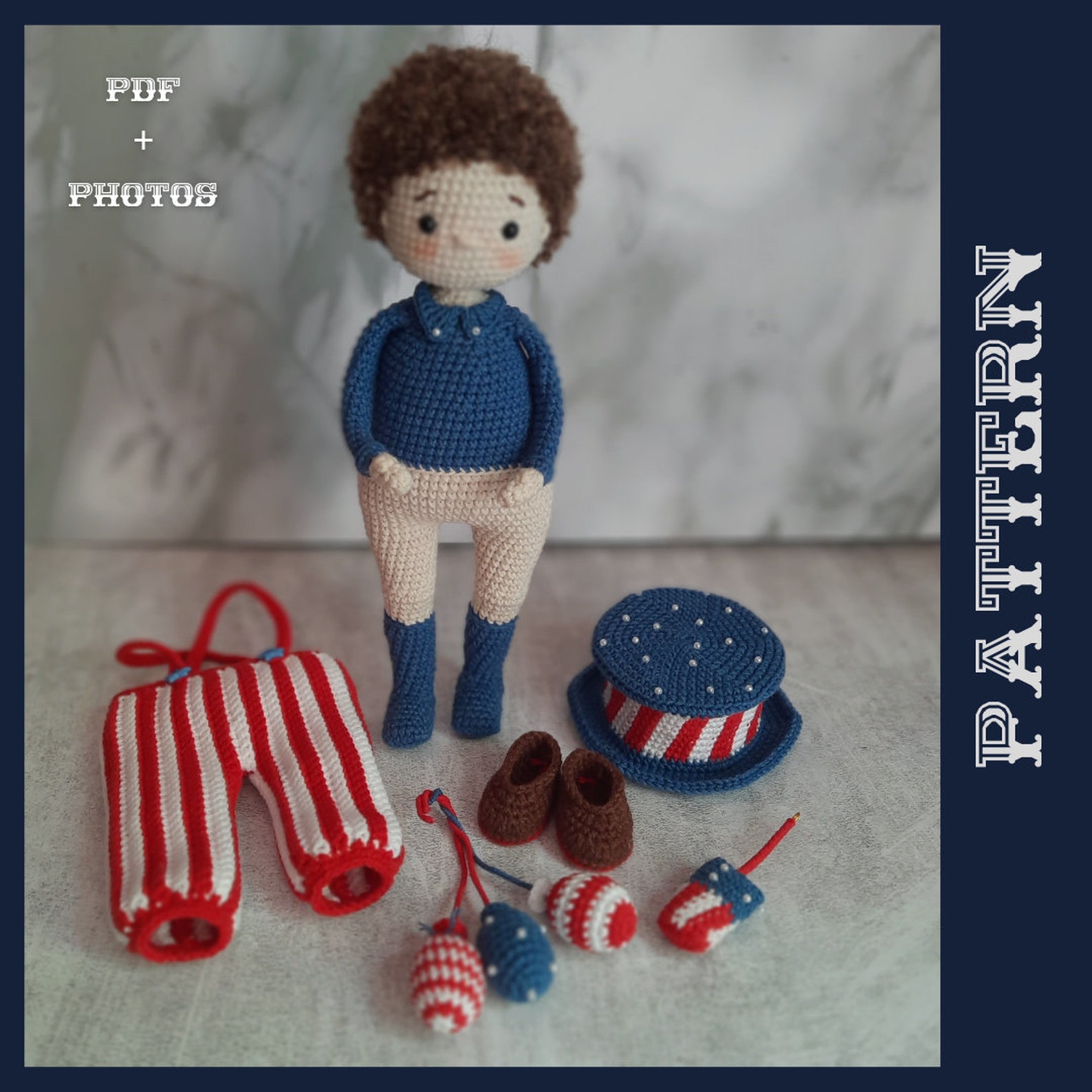 American Patriotic Doll Crochet Pattern 4th of July Pattern - Etsy