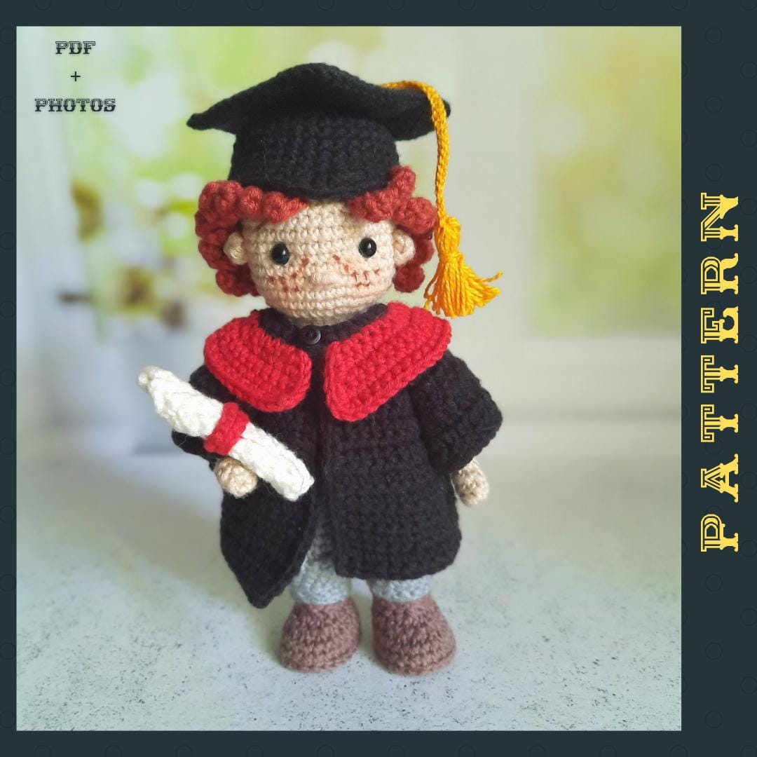 Crochet Graduation Boy Pattern, Graduate Amigurumi Doll PDF English ...