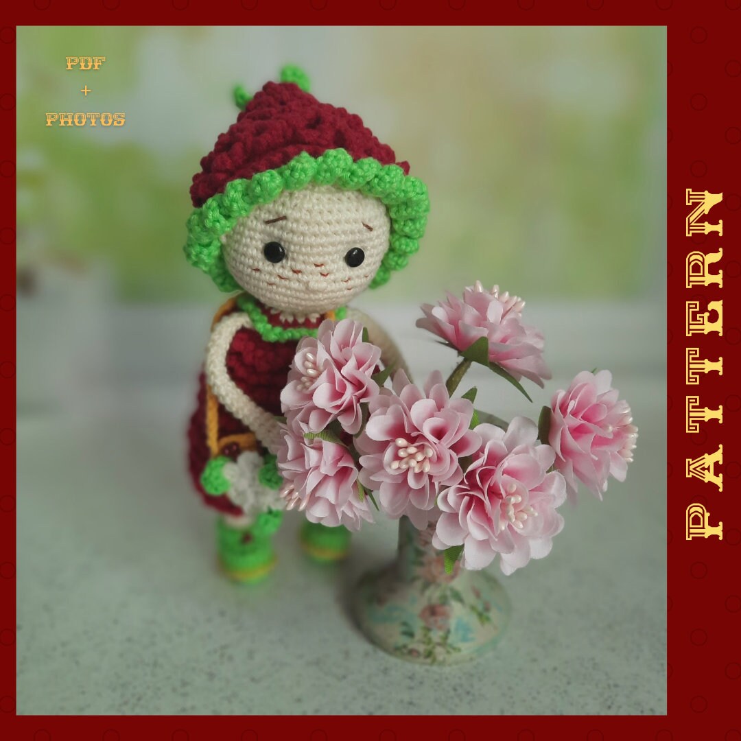 Crochet Raspberry Doll Pattern Amigurumi Raspberry Cute Doll Pattern ...