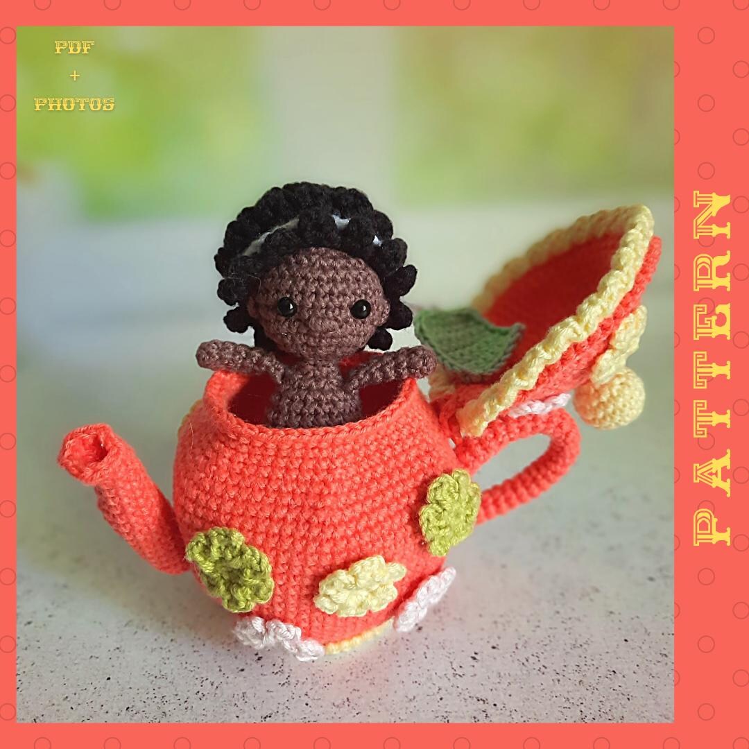 Amigurumi Teapot With Teadoll Lil Teabag PDF Crochet Pattern in English ...