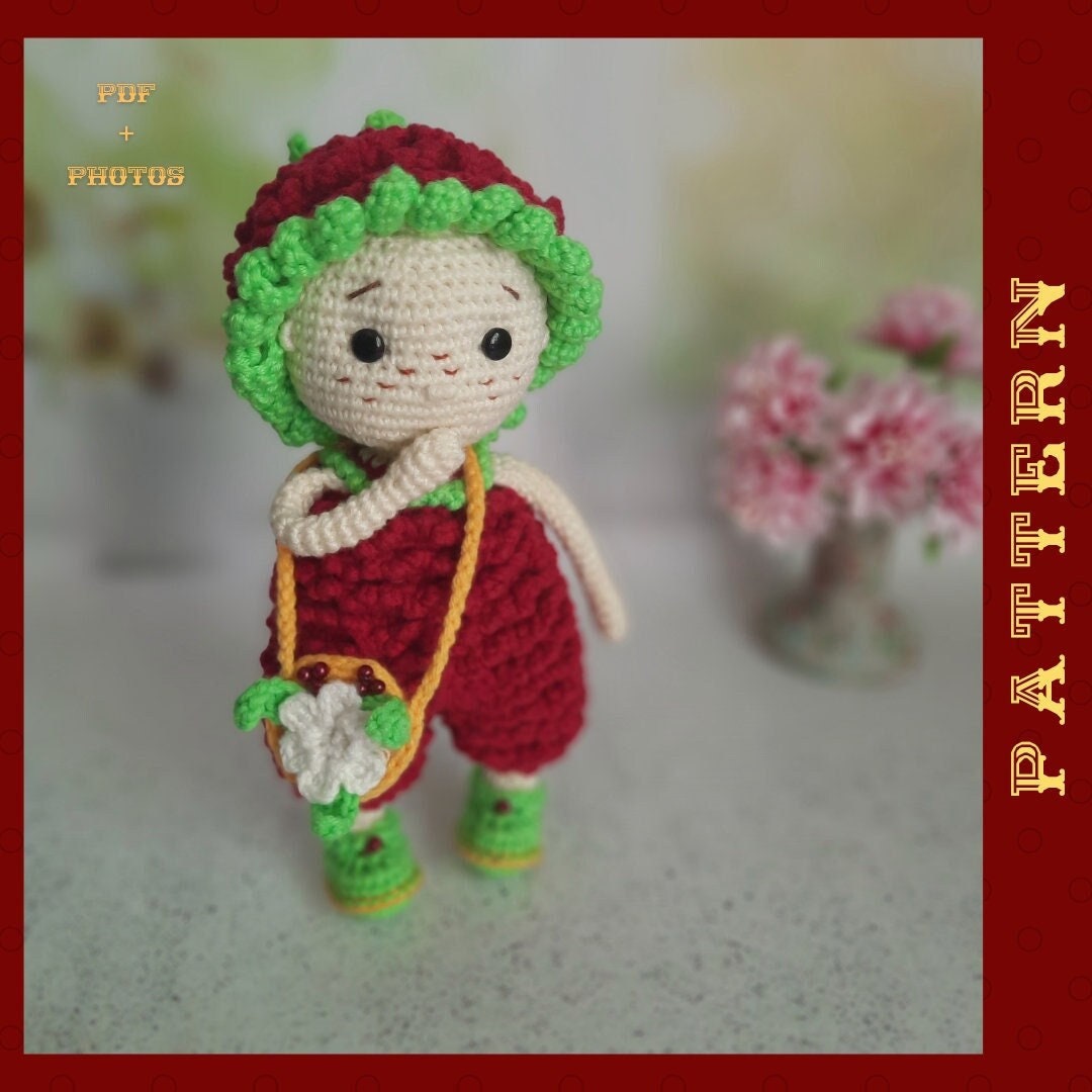Crochet Raspberry Doll Pattern Amigurumi Raspberry Cute Doll Pattern ...