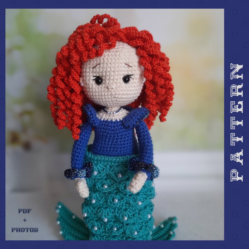 Crochet Little Mermaid Doll Pattern Amigurumi Mermaid - Etsy