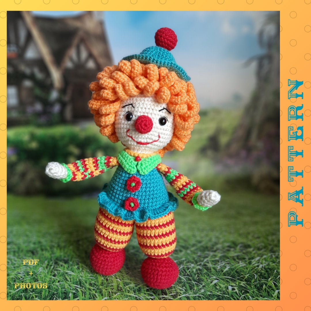 Clown Crochet Doll Pattern Amigurumi Clown Pattern PDF English Tutorial ...