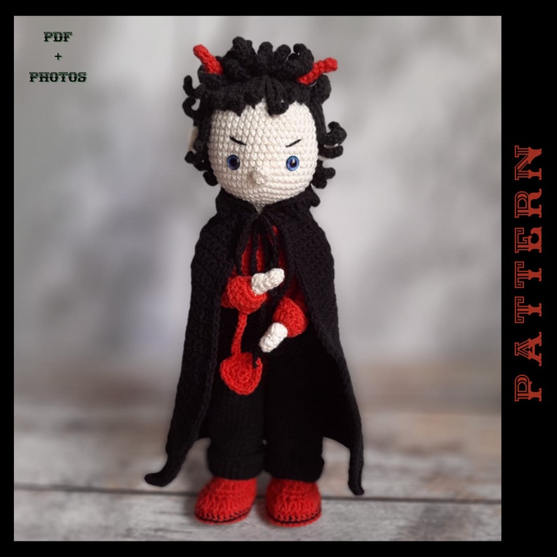 Devil Crochet Doll Pattern Amigurumi Lucifer Doll PDF English - Etsy