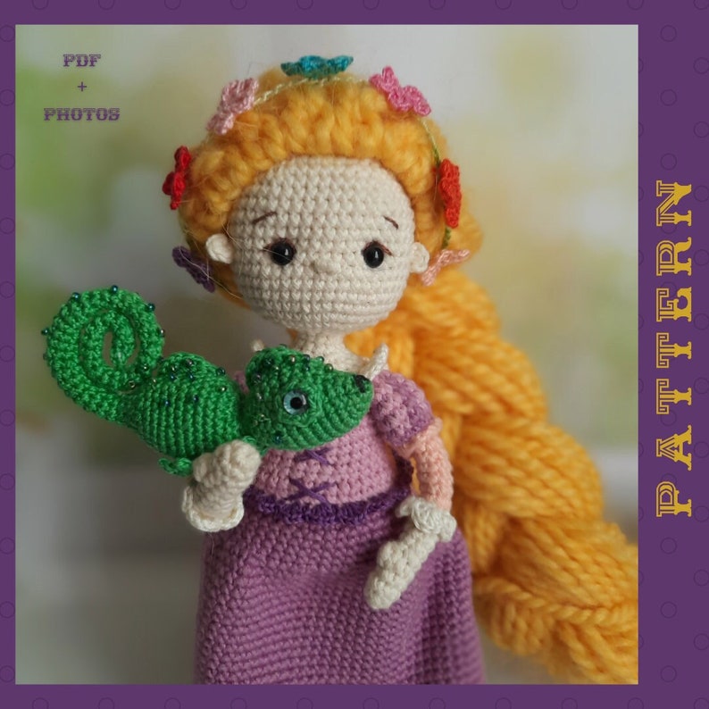 Princess Rapunzel Doll Crochet Pattern Amigurumi Rapunzel Crochet