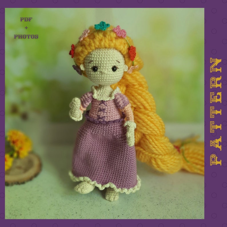 Princess Rapunzel Doll Crochet Pattern Amigurumi Rapunzel - Etsy