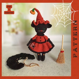 Crochet Pattern the Little Witch Cat Digital PDF Amigurumi, Halloween ...