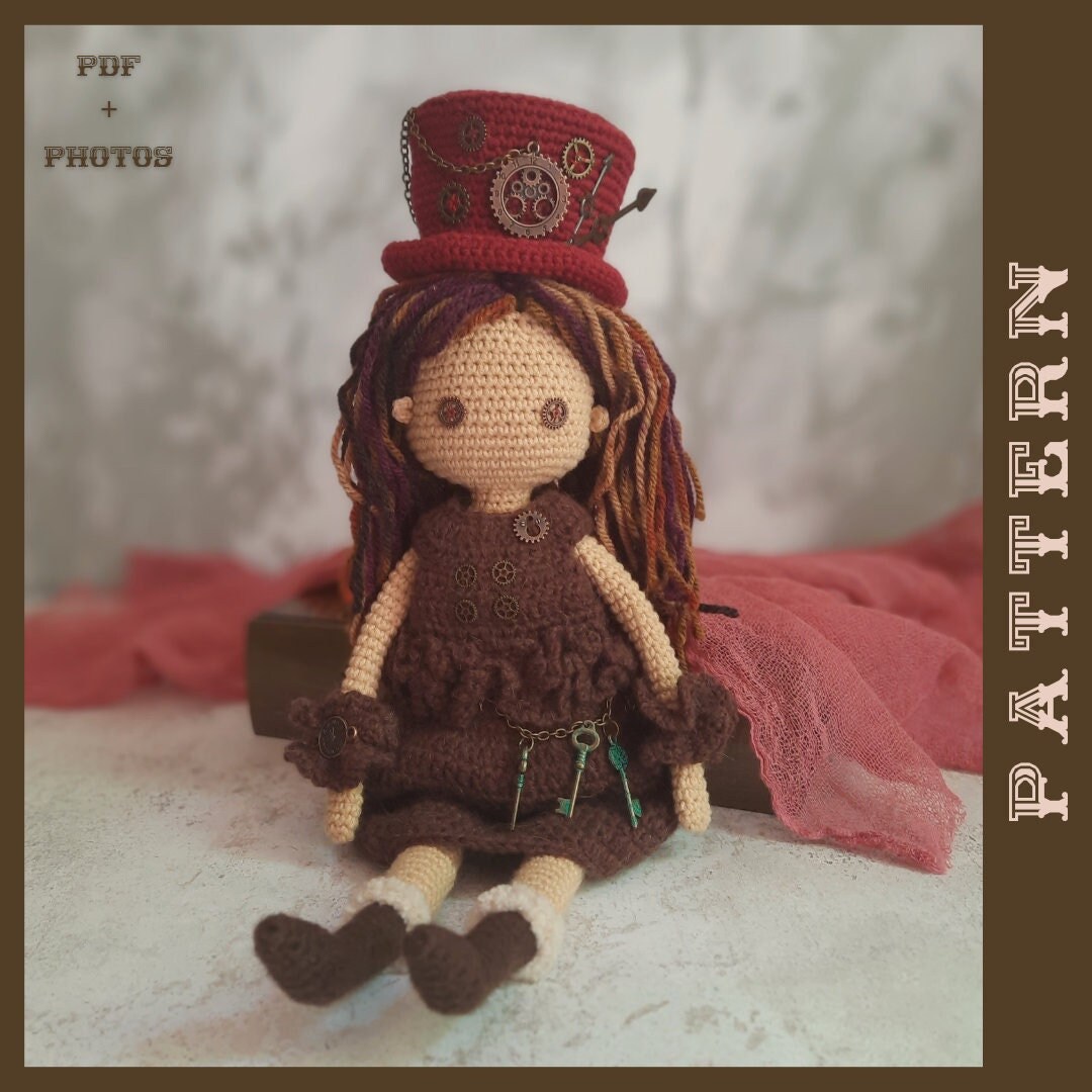 Emeline Crochet Steampunk Doll Pattern Amigurumi Doll Pattern PDF ...