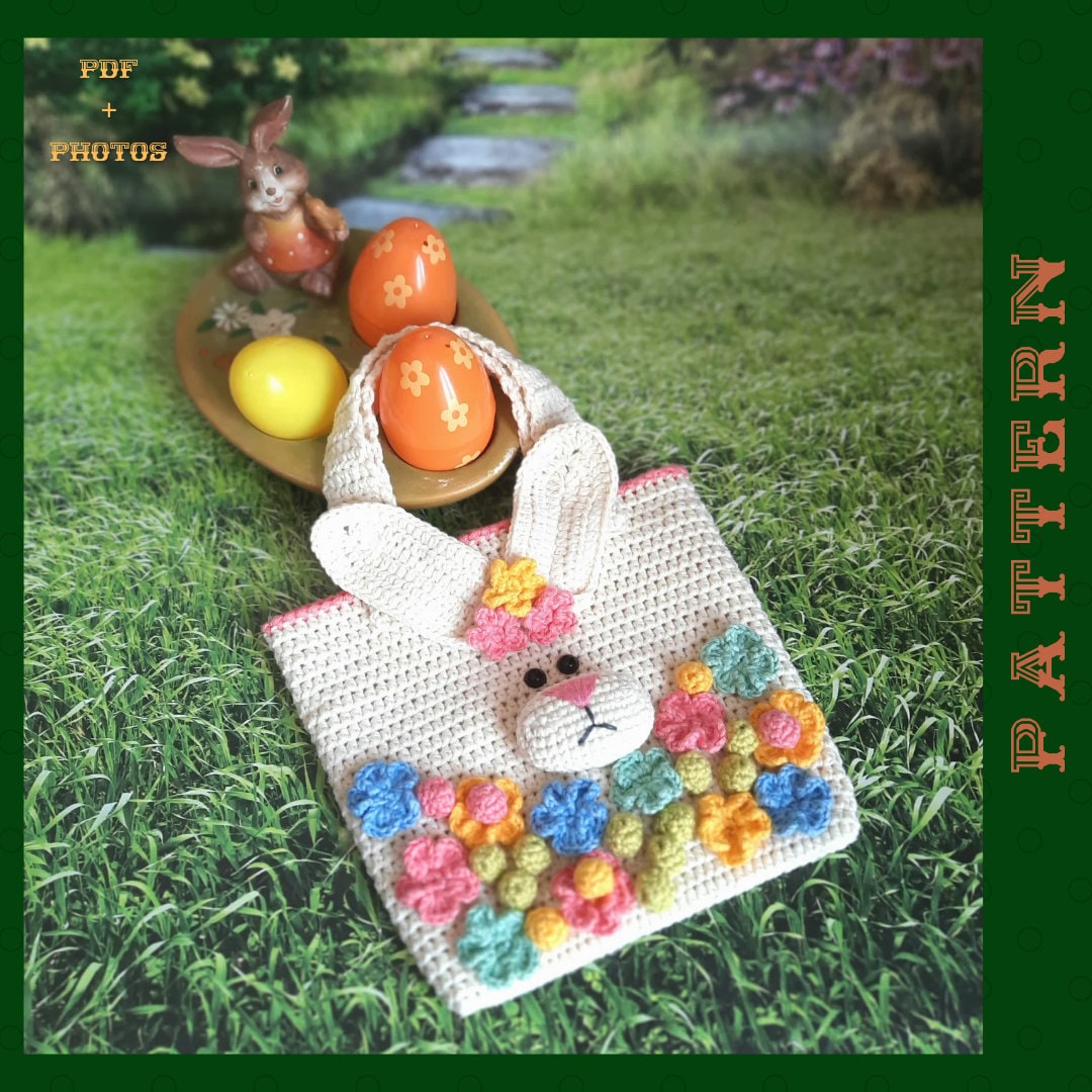 Easter Bunny Treat Bag Crochet Pattern, Easter Gift Bag, Easter Bunny ...
