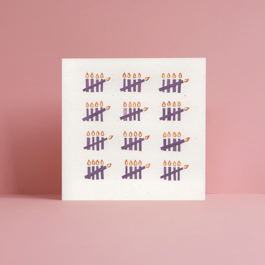 Birthday Card Candle Tally Milestone Handmade Papercut Card - Etsy