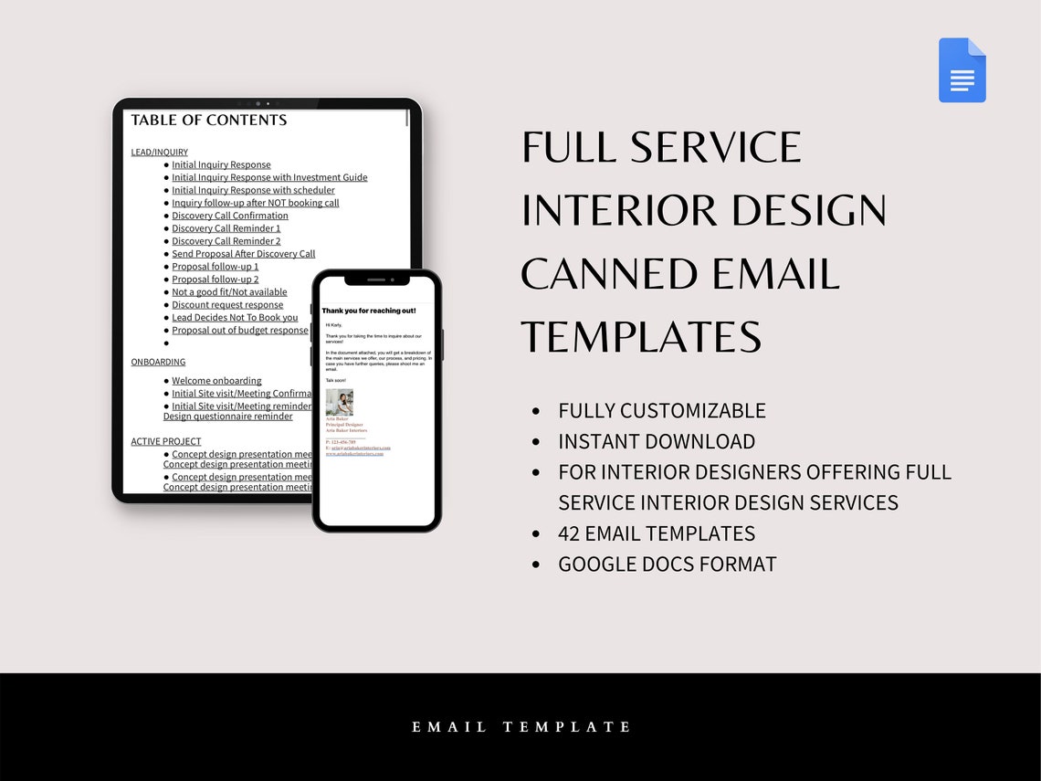Full Service Interior Design Canned Email Templates Interior Design ...
