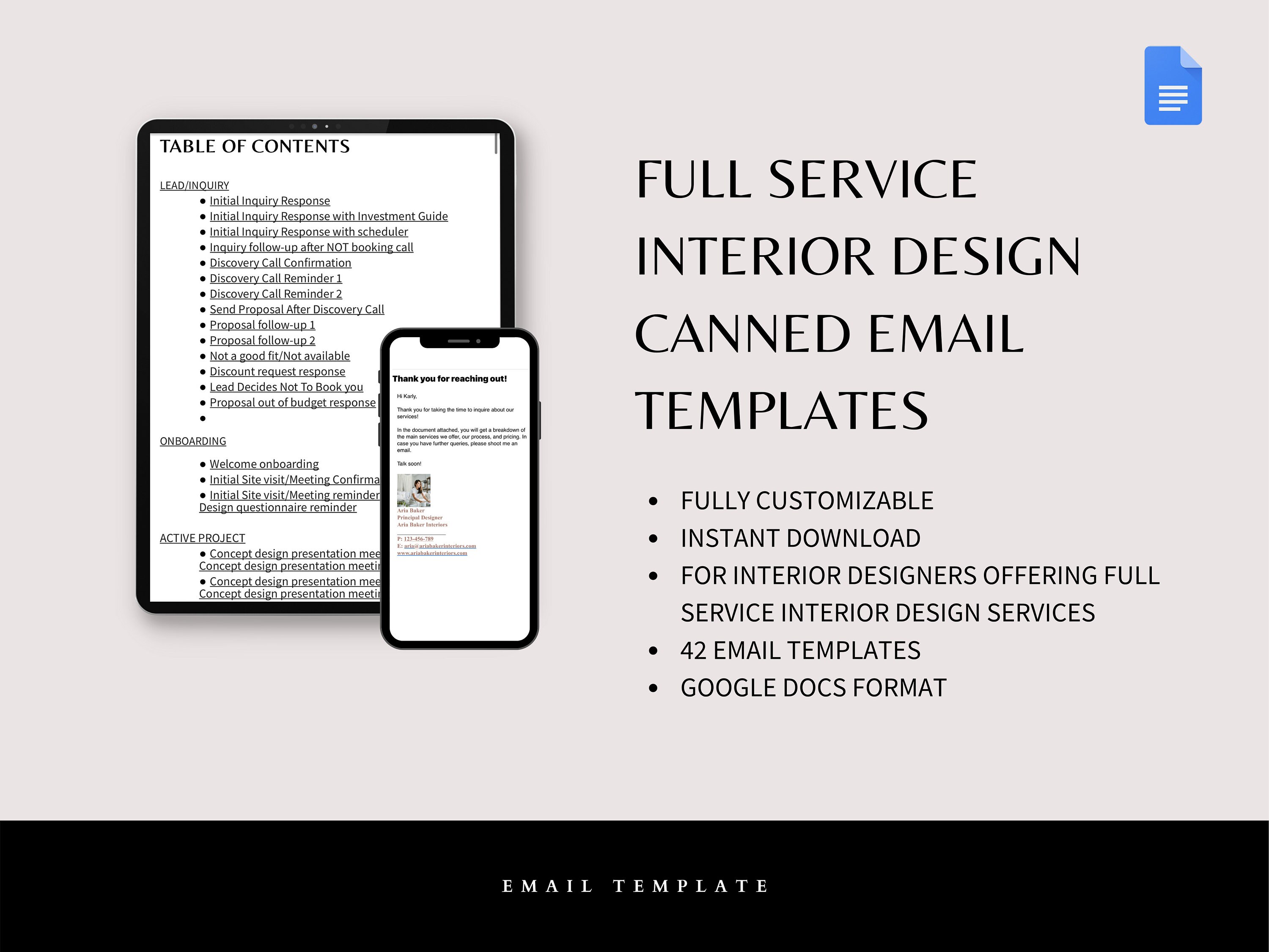 Full Service Interior Design Canned Email Templates Interior Design ...