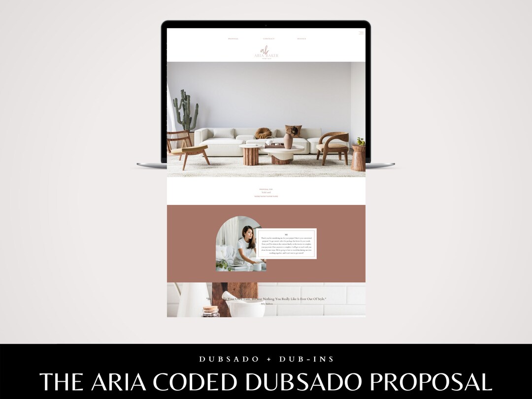 The Aria Coded Dubsado Proposal Template Interior Design Services ...