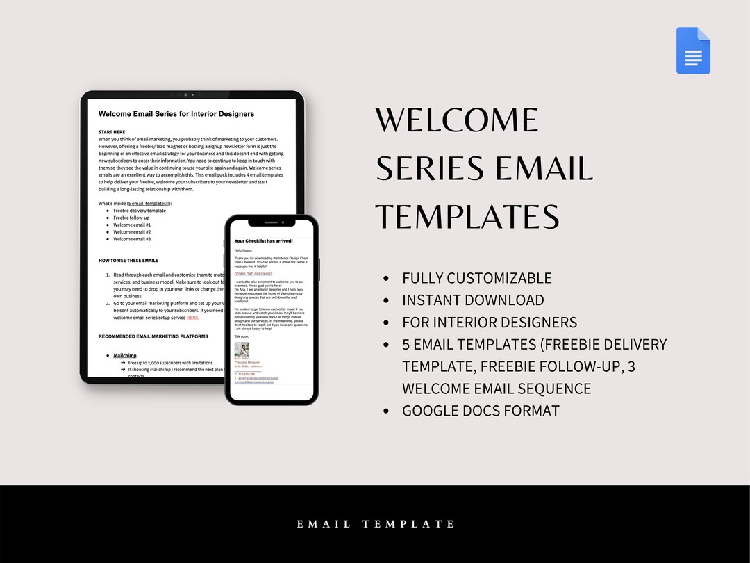 Welcome Series Email Templates Interior Designer and Service Providers ...