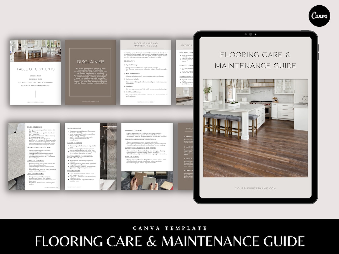 Canva Flooring Care and Maintenance Guide Interior Design Template ...