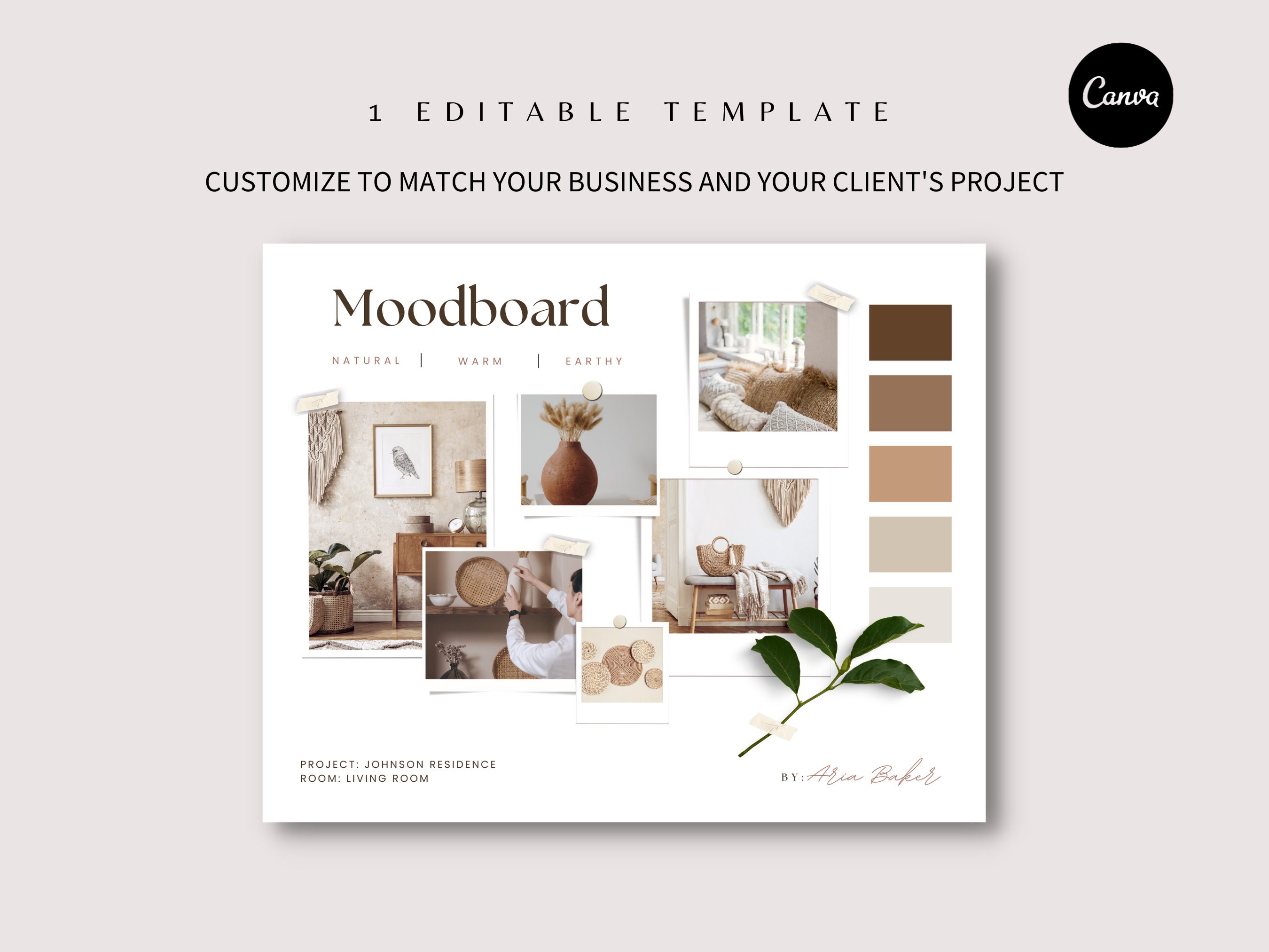 Moodboard Template, Mood Board Design, Inspiration Board Template ...
