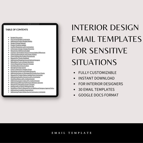 Interior Design Email Template - Etsy