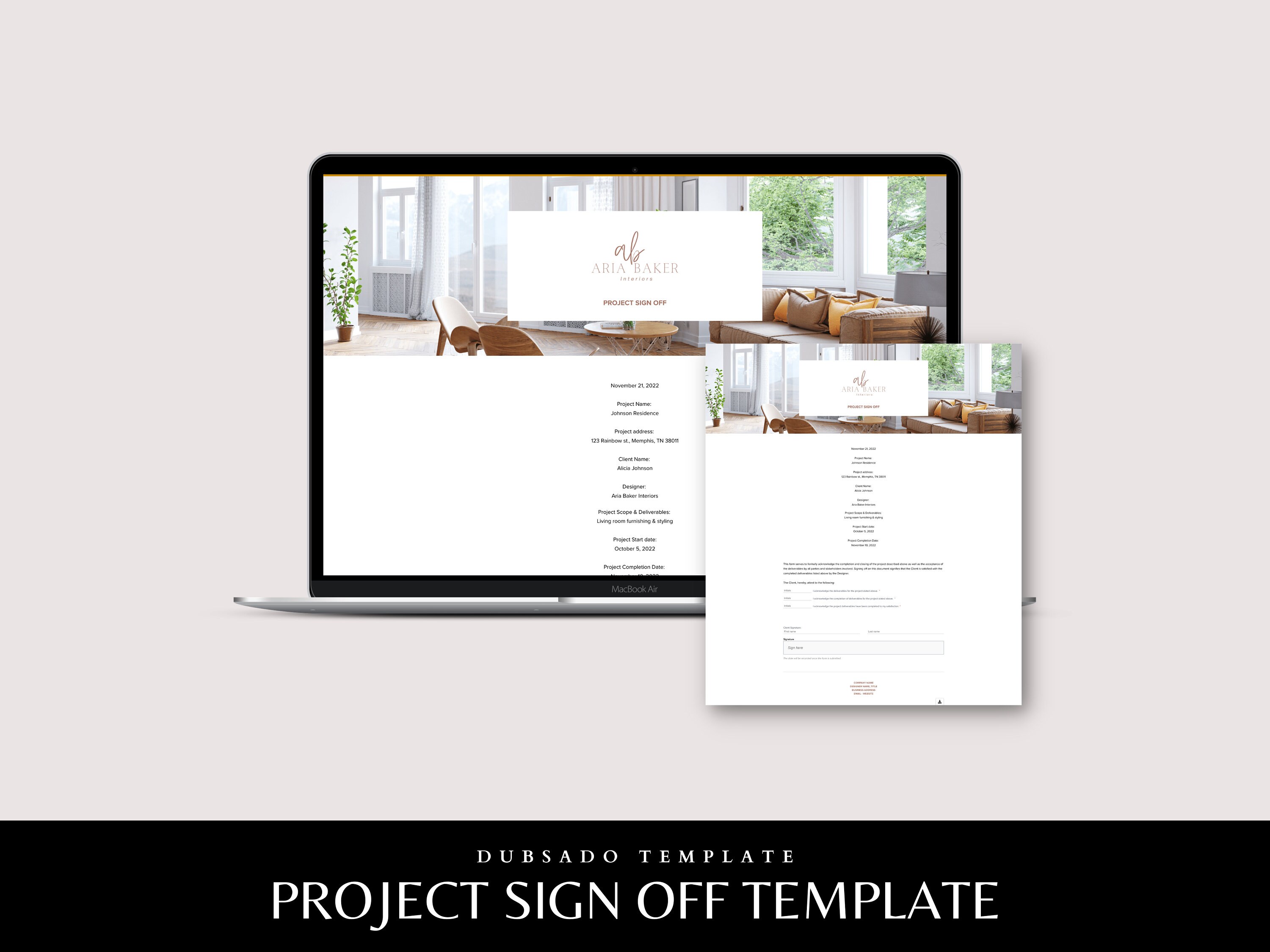 Project Sign off Dubsado Template, Business Bundle, Business Process ...