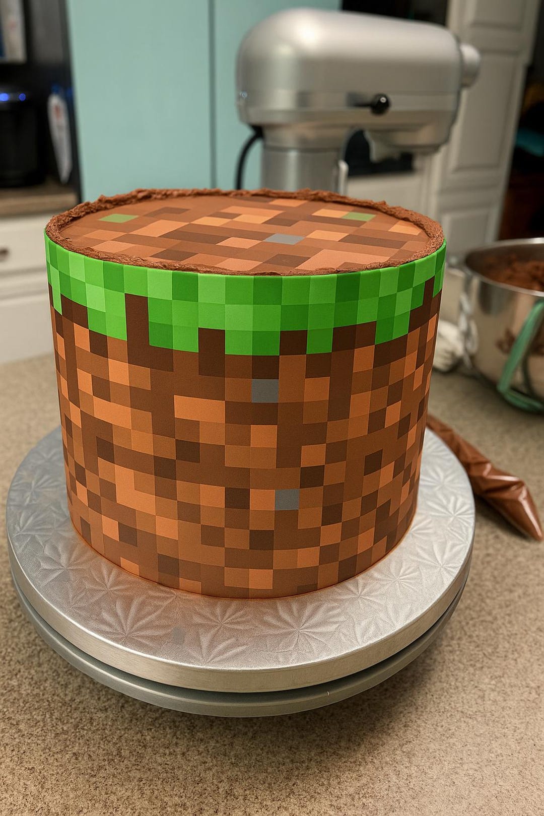 Minecraft Ground Pixels Edible Image Cake Wrap - Etsy