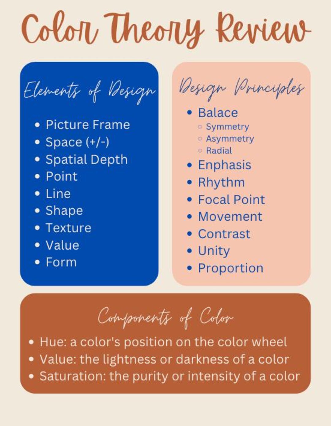 Color Theory Cheat Sheet (3 Pages) - Etsy