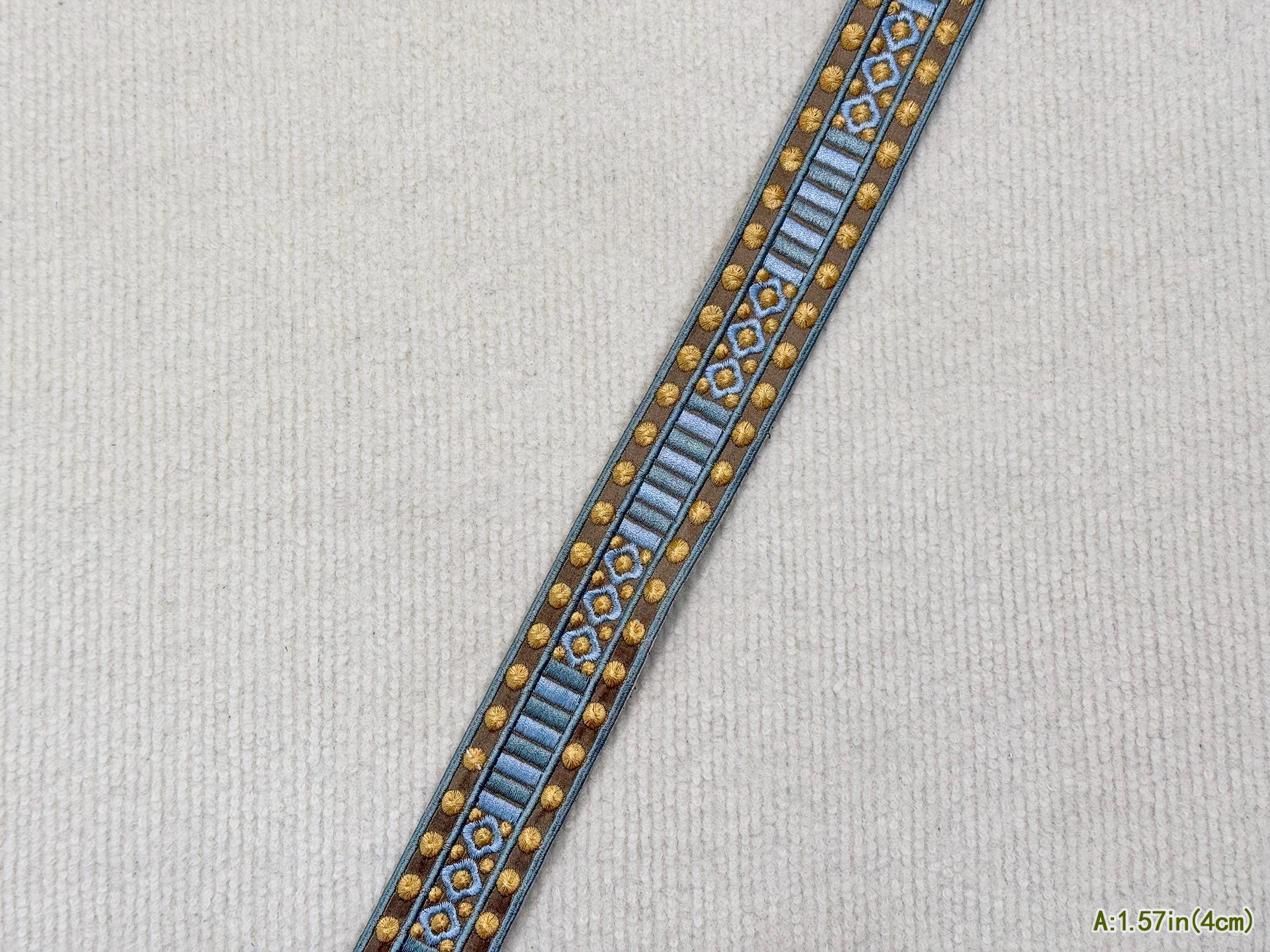 Blue Embroidered Fabric Trim: Curtain & Craft Embellishment - Etsy