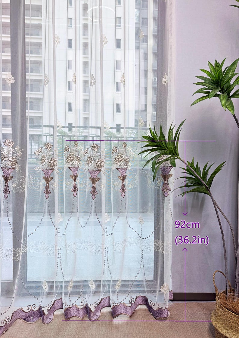 Opera Style Luxury Sheer Curtains, Handmade White Voile With Beads ...