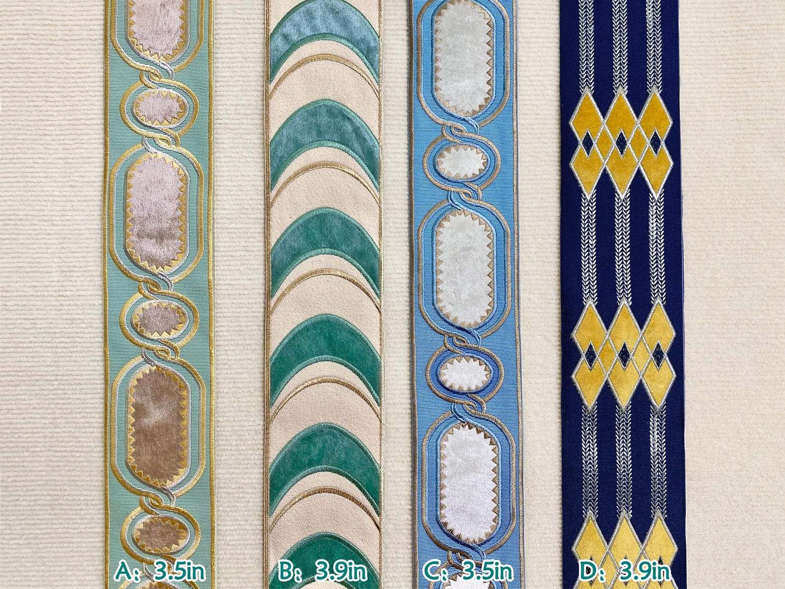 Flocking Embroidery Trim: Designer Curtain DIY Embellishment - Etsy
