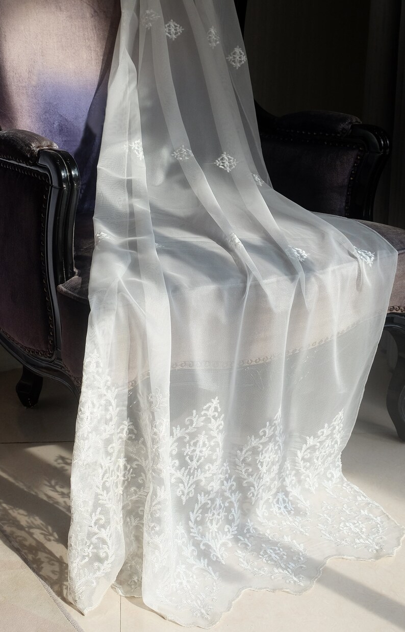 Soft Lace Embroidered Tulle Curtains Living Room-bedroom-shell - Etsy