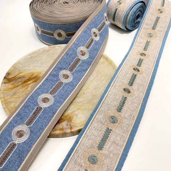 Linen Drapes With Trim - Etsy