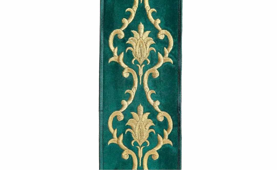 Embroidered Velvet Curtain Trim: Luxurious Wire Fleece, 3.94" Wide - Etsy