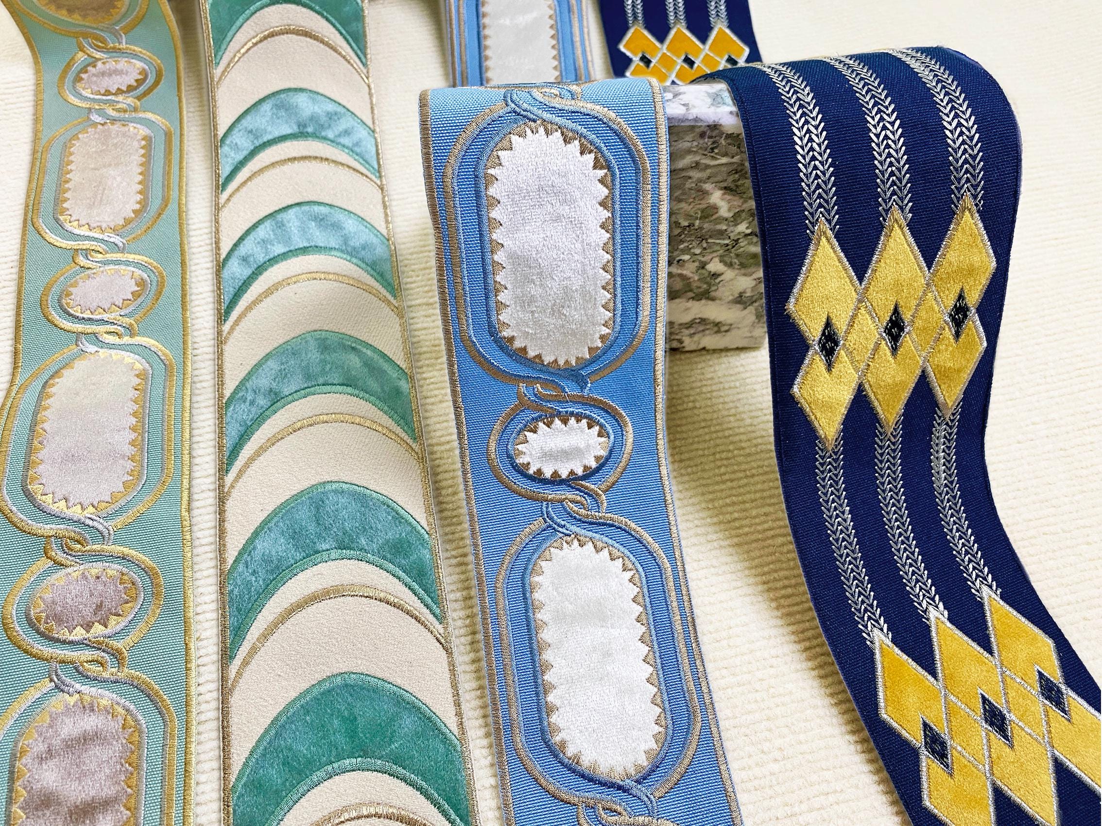 Flocking Embroidery Trim: Designer Curtain DIY Embellishment - Etsy