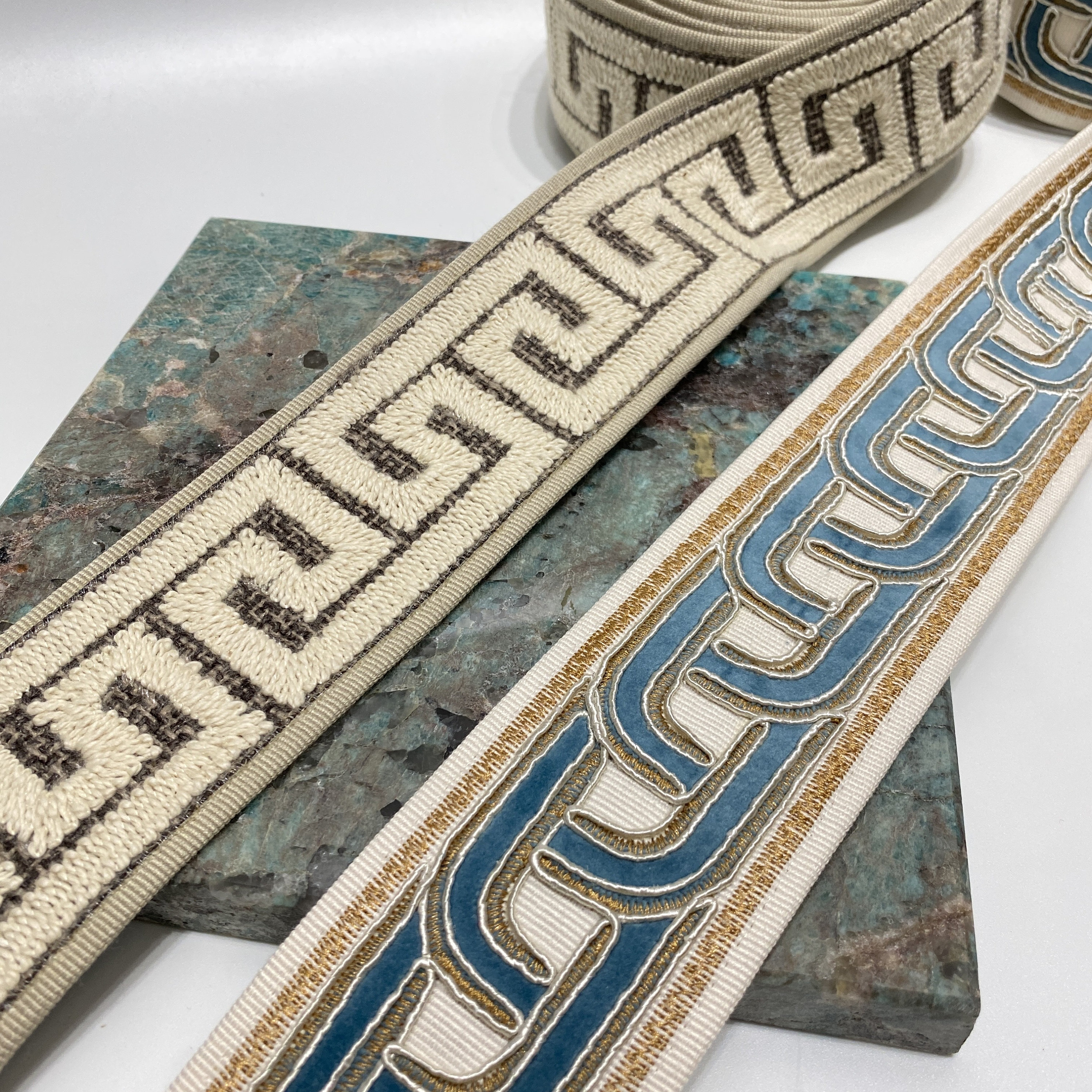 Embroidered Greek Key Border Decoration, Curtain Trim, DIY Fabric ...