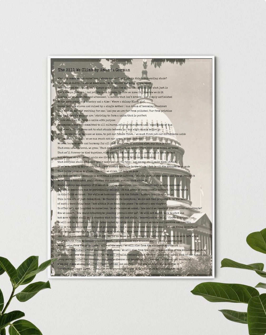 Amanda Gorman Inauguration Full Poem Digital Download Art Print (8x10 ...