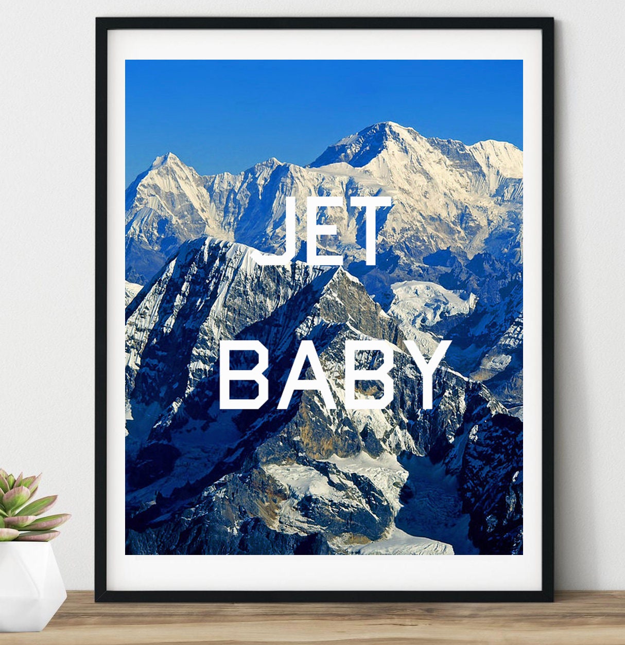 Jet Baby Ruscha Inspired Mid Century Mountain Digital Print ...
