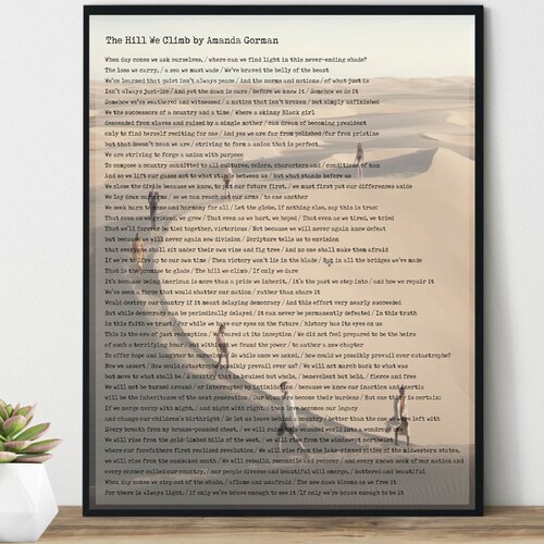 The Hill We Climb Amanda Gorman Digital Print - Etsy