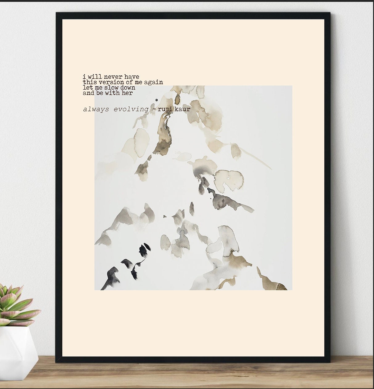 Rupi Kaur Slow Down Poem Art Watercolor Inspirational Wall Quote ...