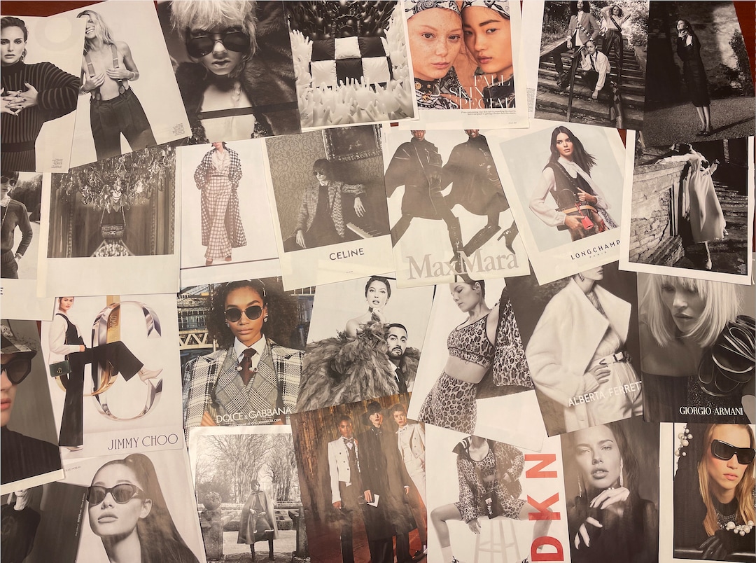 Magazine Collage Kit Black and White High Fashion 35 Pages (8x11) - Etsy