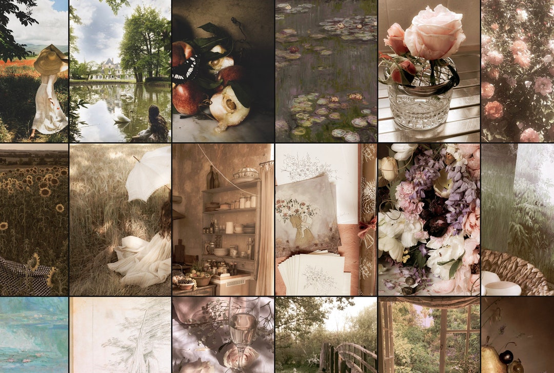 Cottagecore Wall Collage Kit, Vintage Style Decor (digital Download - Etsy