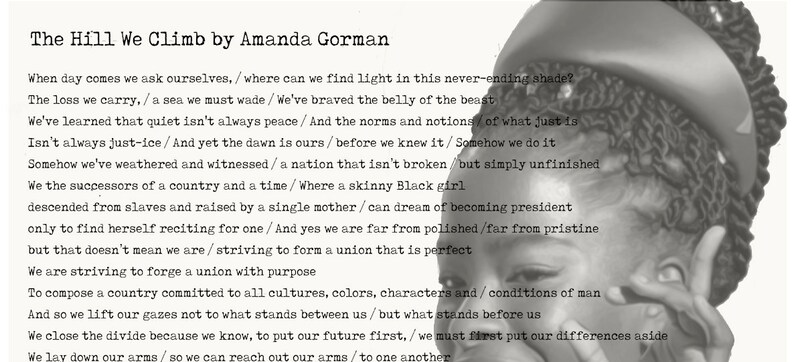 Amanda Gorman Inauguration Full Poem Digital Download Art Print (8x10 ...
