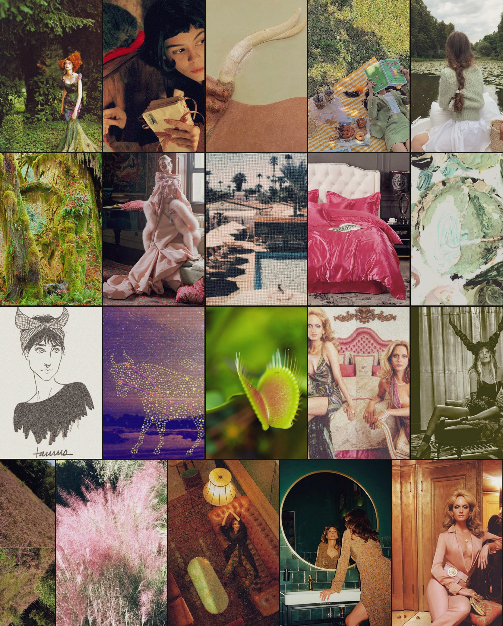 Taurus Zodiac Astrology Inspired Wall Collage 60 4"x6" Digital Art - Etsy