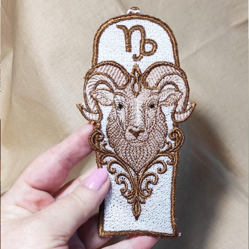 FSL Bookmark Capricorn Machine Embroidery Design – Zodiac Sign ...