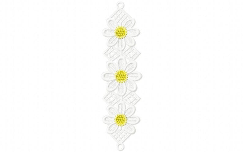 FSL Daisy Bracelet Embroidery Design – Freestanding Lace Floral Cuff in ...