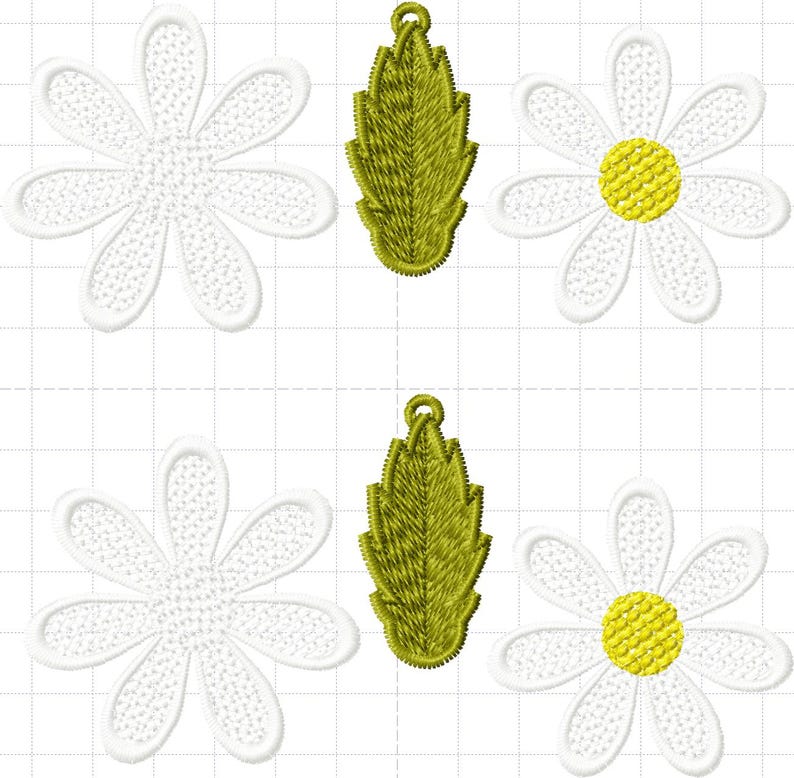 FSL Daisy Earrings Embroidery Design – 3 Sizes | Free Standing Lace ...